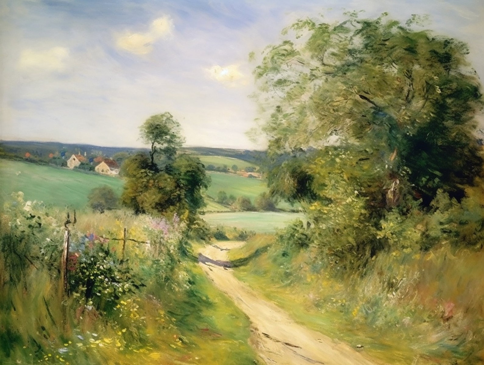 French Country Art | Summer Road | Impressionist Art | DIGITAL DOWNLOAD ...