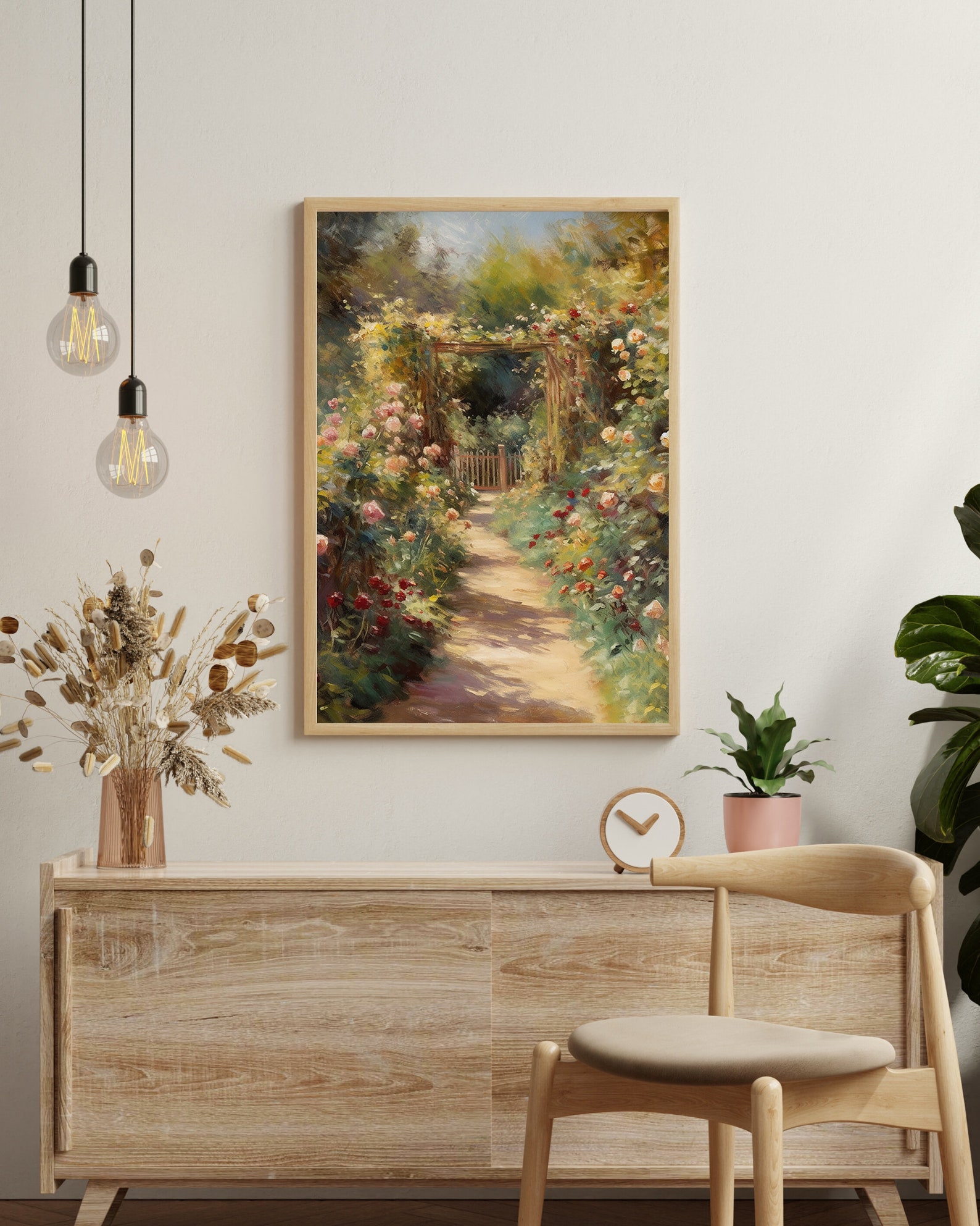 English Garden Art | the Rose Walk | Impressionist Art | DIGITAL DOWNLOAD - Etsy