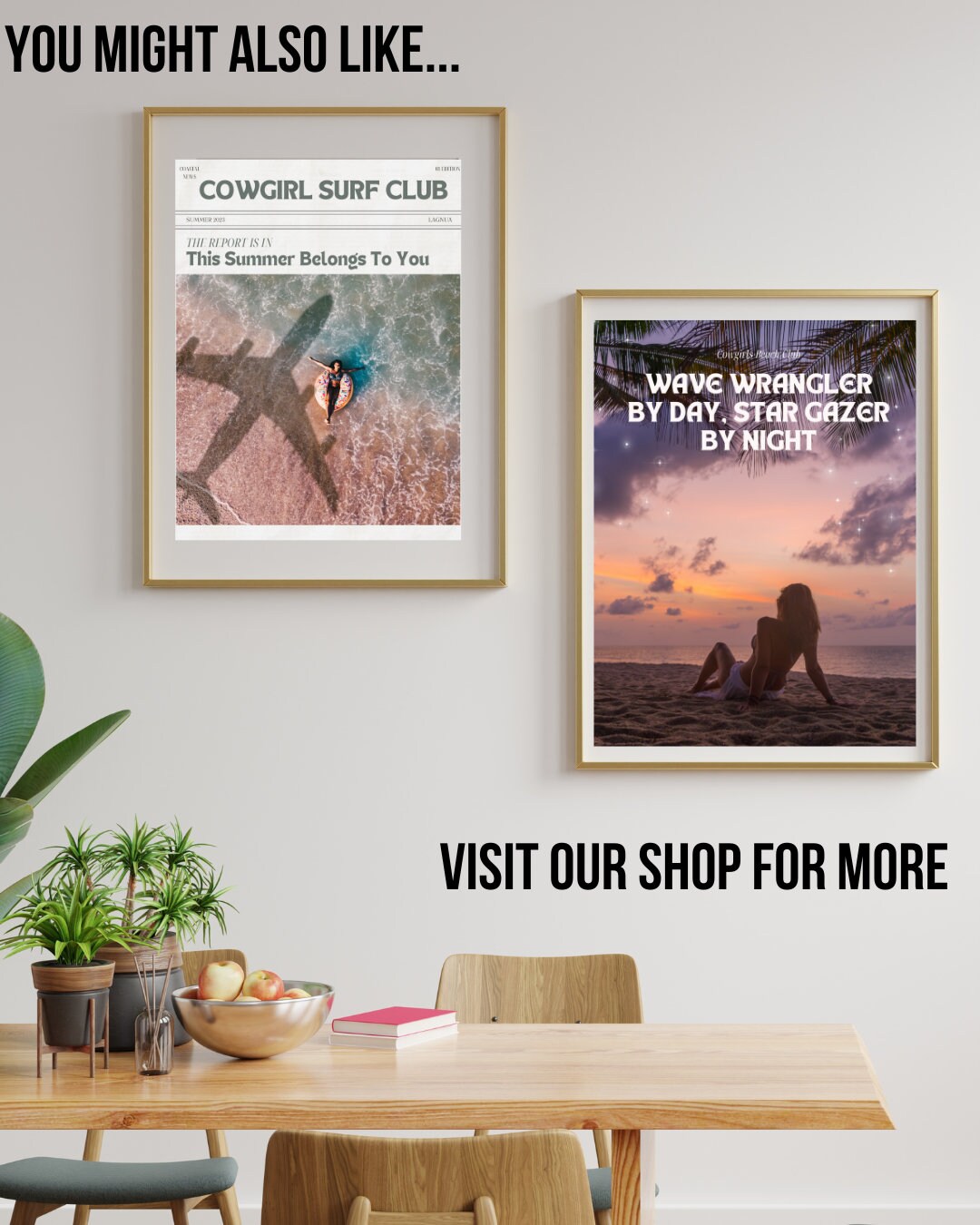 A Trendy Poster of a Coastal Cowgirl Digital File Download, Disco ...