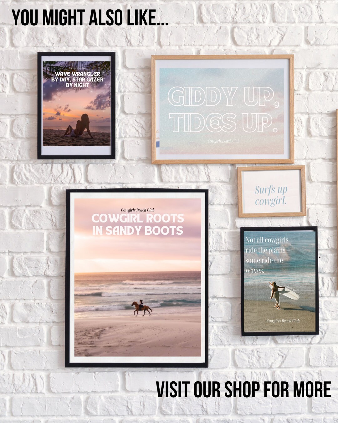 A Trendy Poster of a Coastal Cowgirl Digital File Download, Disco ...