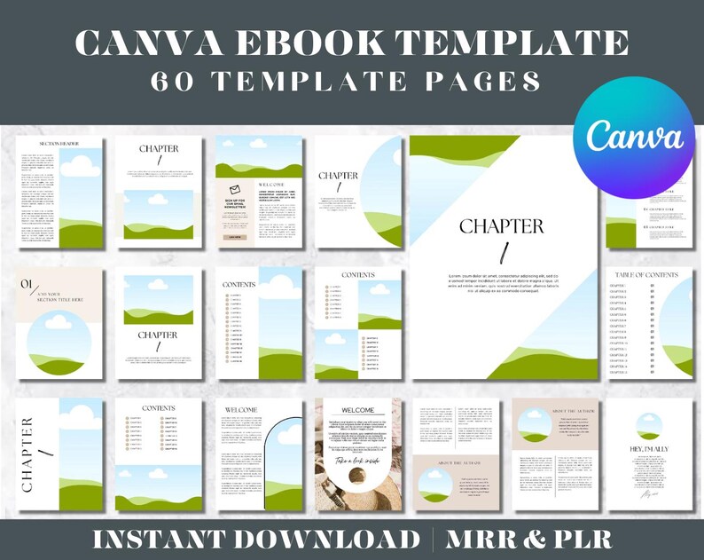 60 Canva Ebook Template, Ebook Mockups, Digital Marketing, Course ...
