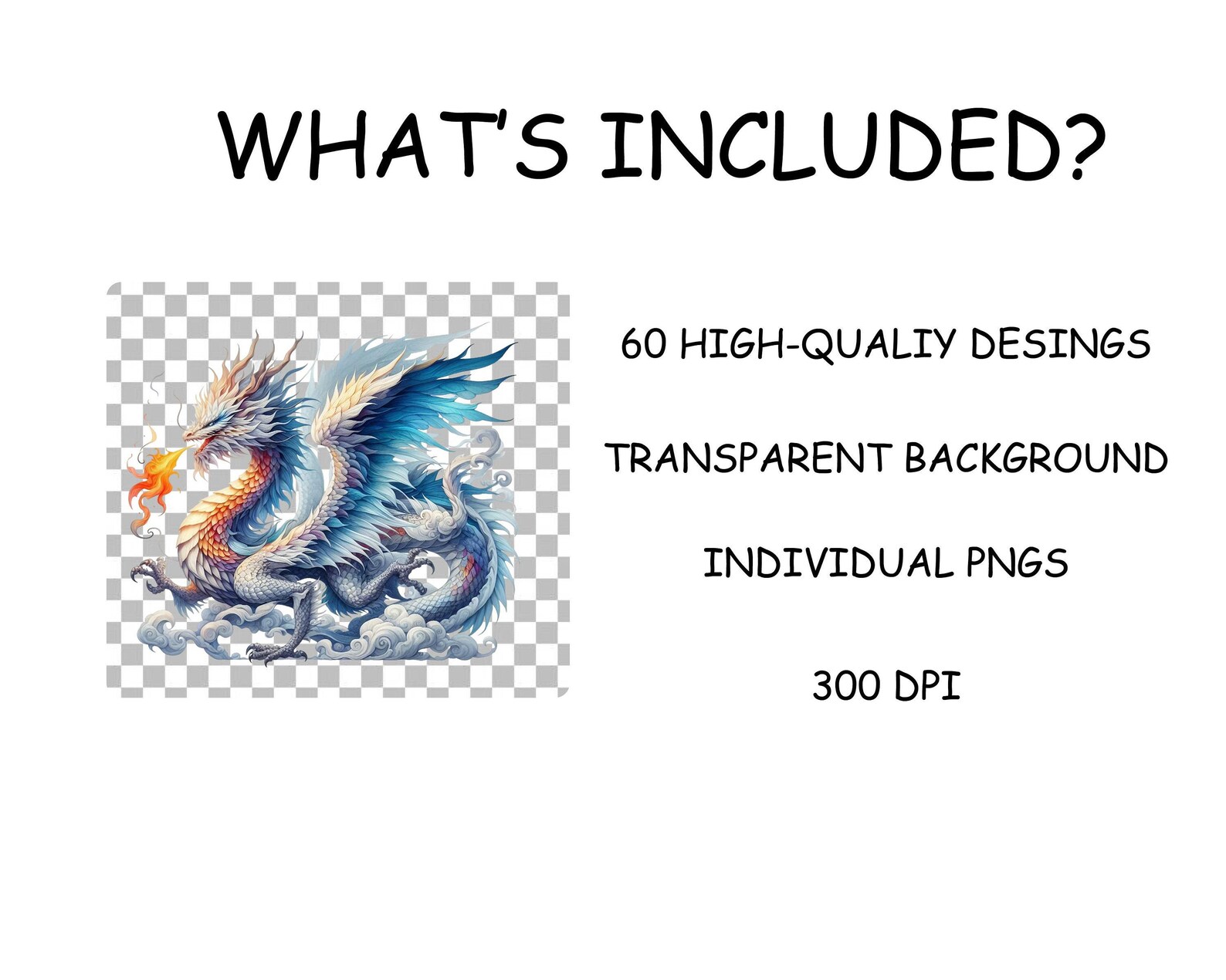 60 Fantasy Watercolor Dragon PNG Clipart, Elemental, Mystical, Gothic ...