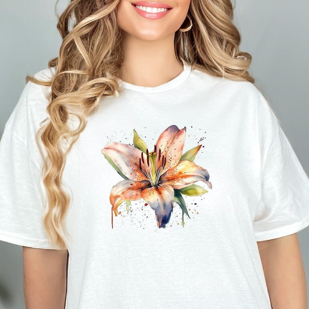 Watercolor Lily Unisex Heavy Cotton Tee - Etsy
