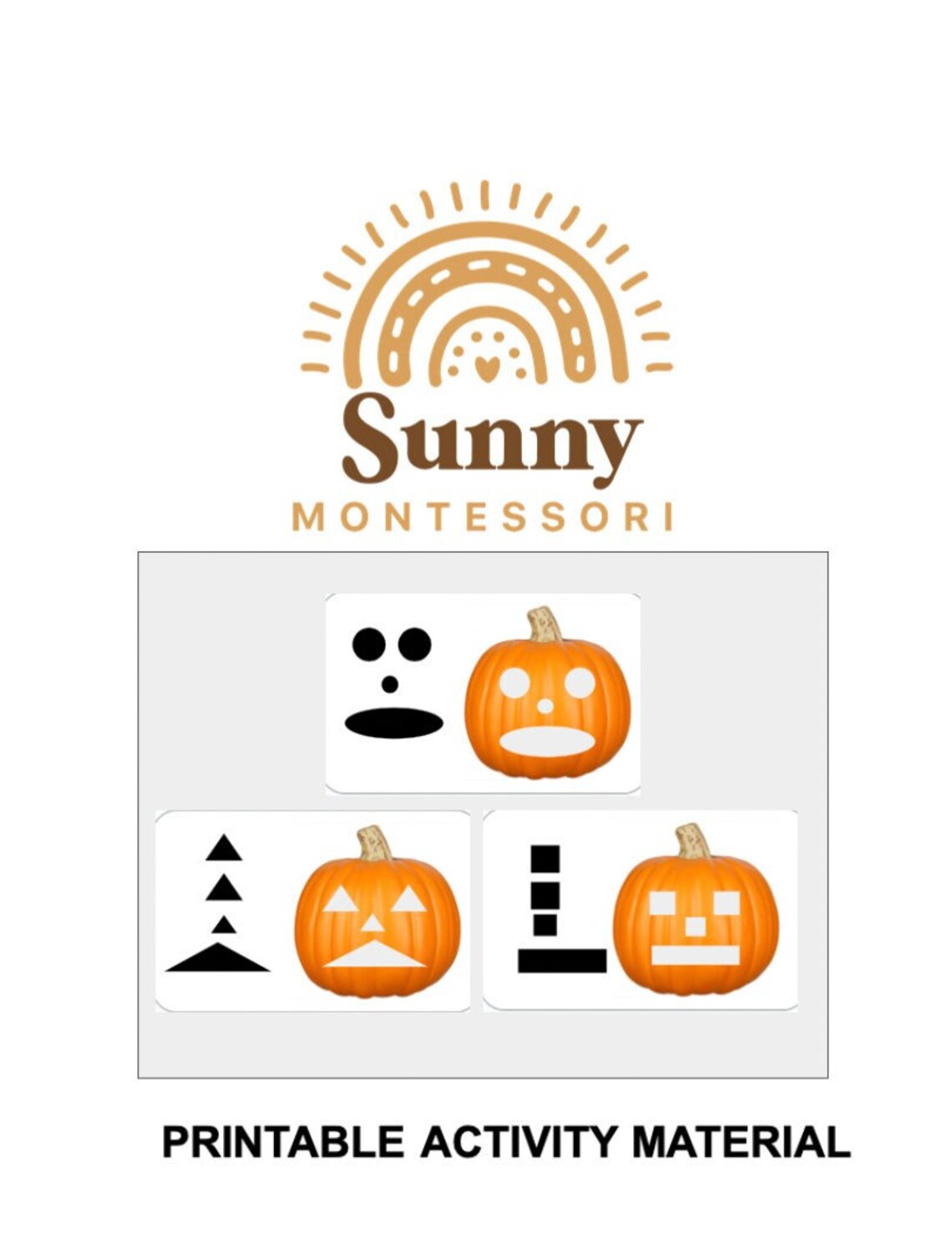 Shapes Matching Activity for Halloween Printable Pdf Page, Toddler ...