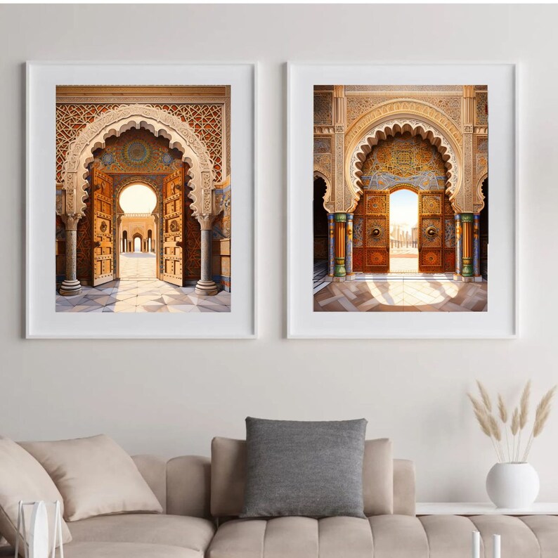 Wall Art,digital Art Print,mosque,brown Color,artistic Details ...