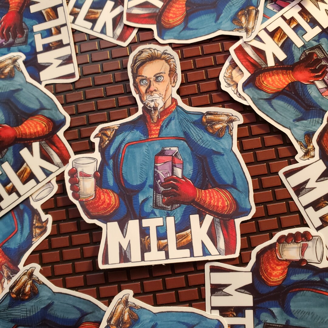 Homelander and His Milk Sticker - Etsy