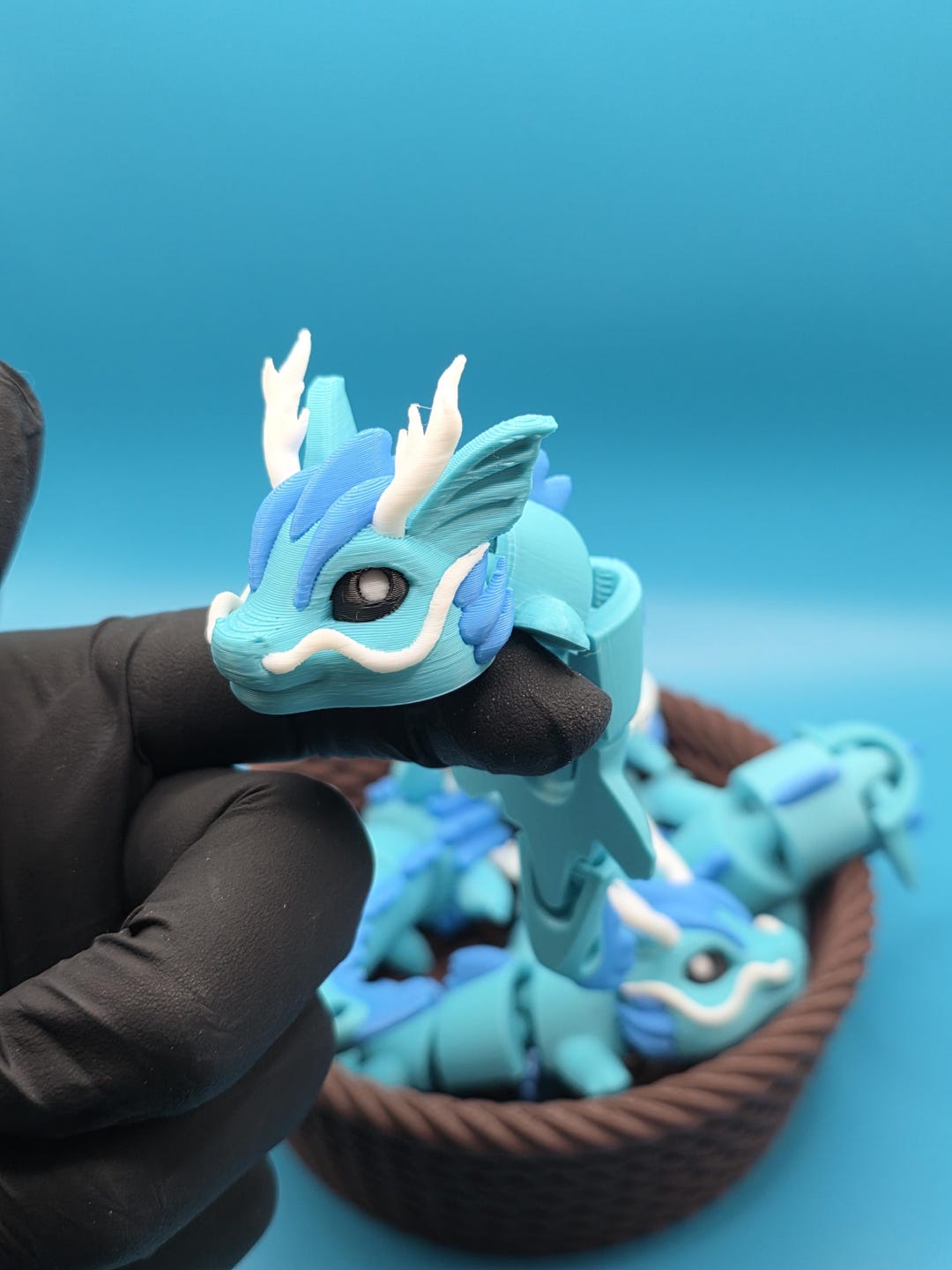 Water Dragon – 3D Printed Mini Dragon Figure – 10 cm Long – Handmade ...