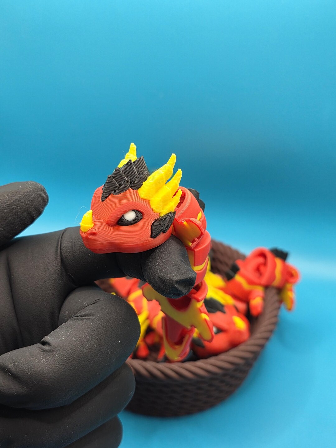 Magma Dragon – 3D Printed Mini Dragon Figure – Red/yellow Fantasy Charm ...