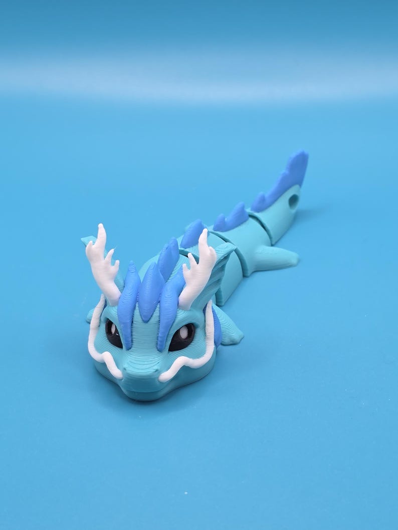 Water Dragon – 3D Printed Mini Dragon Figure – 10 cm Long – Handmade ...