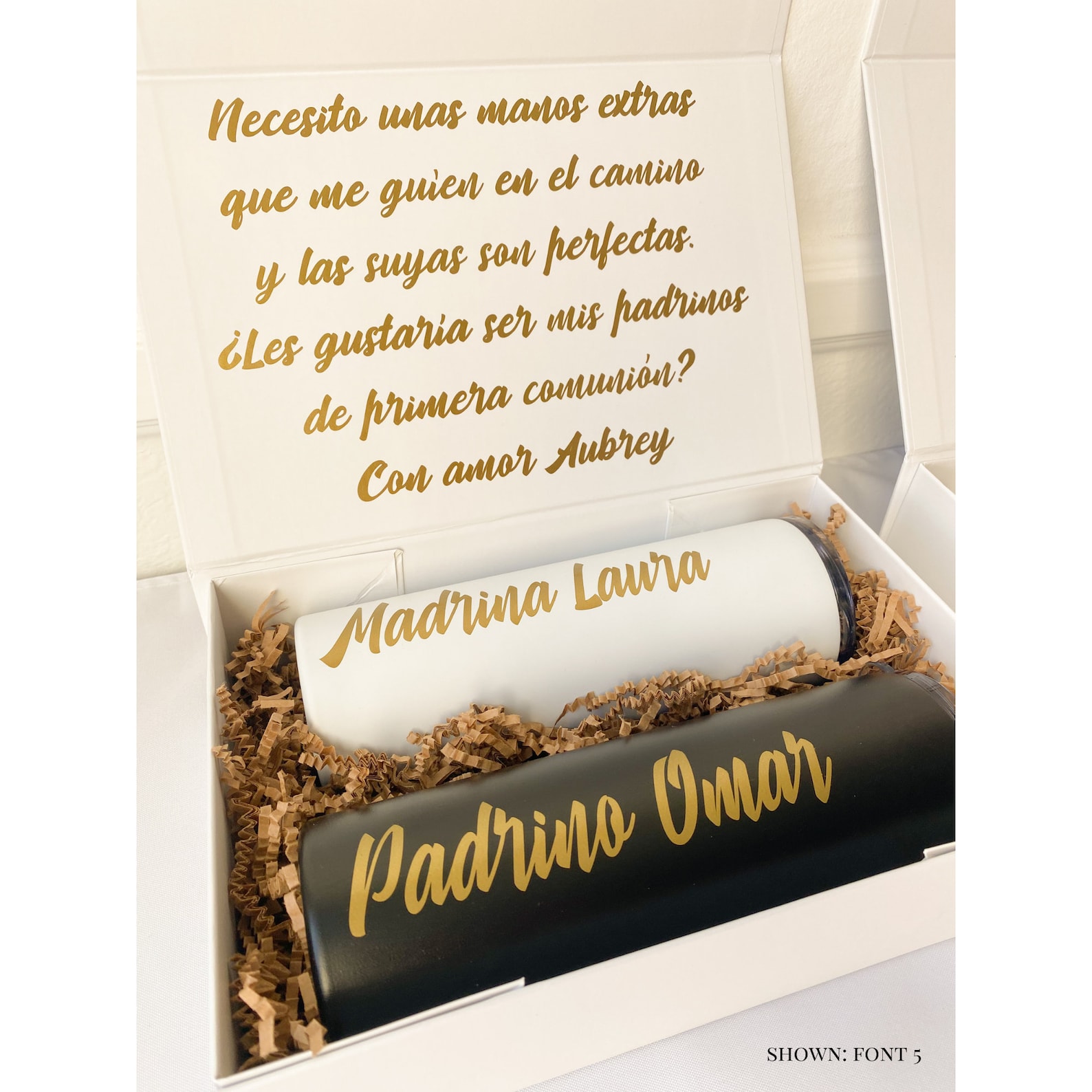 Caja De Padrinos Quieren Ser Mis Padrinos Godparents Tumbler Box God ...
