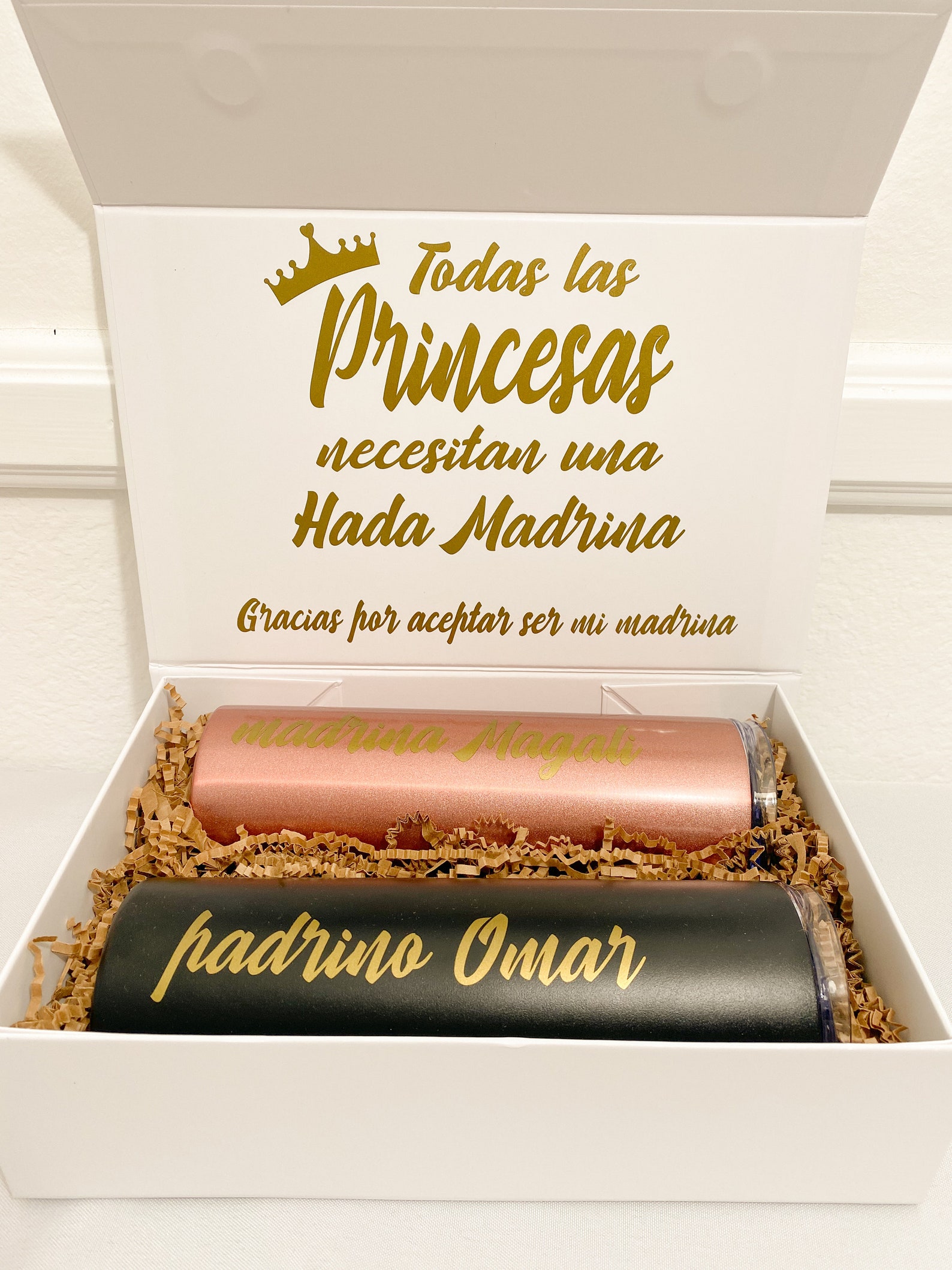 Caja De Padrinos Quieren Ser Mis Padrinos Godparents Tumbler Box God ...