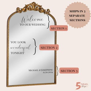 You Look Wonderful Tonight Wedding Mirror Decal Welcome to Our Wedding ...