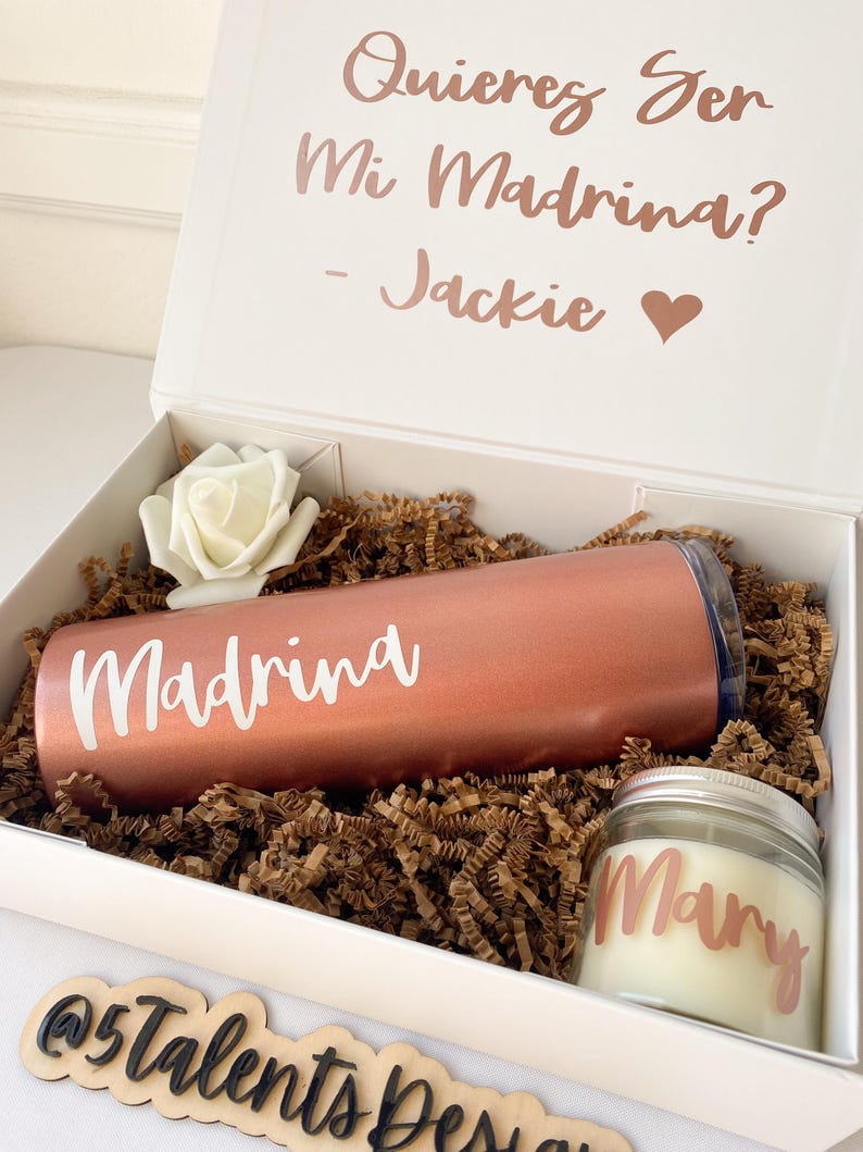 Madrina Proposal Box in Spanish Quieres Ser Mi Madrina De Bautizo ...