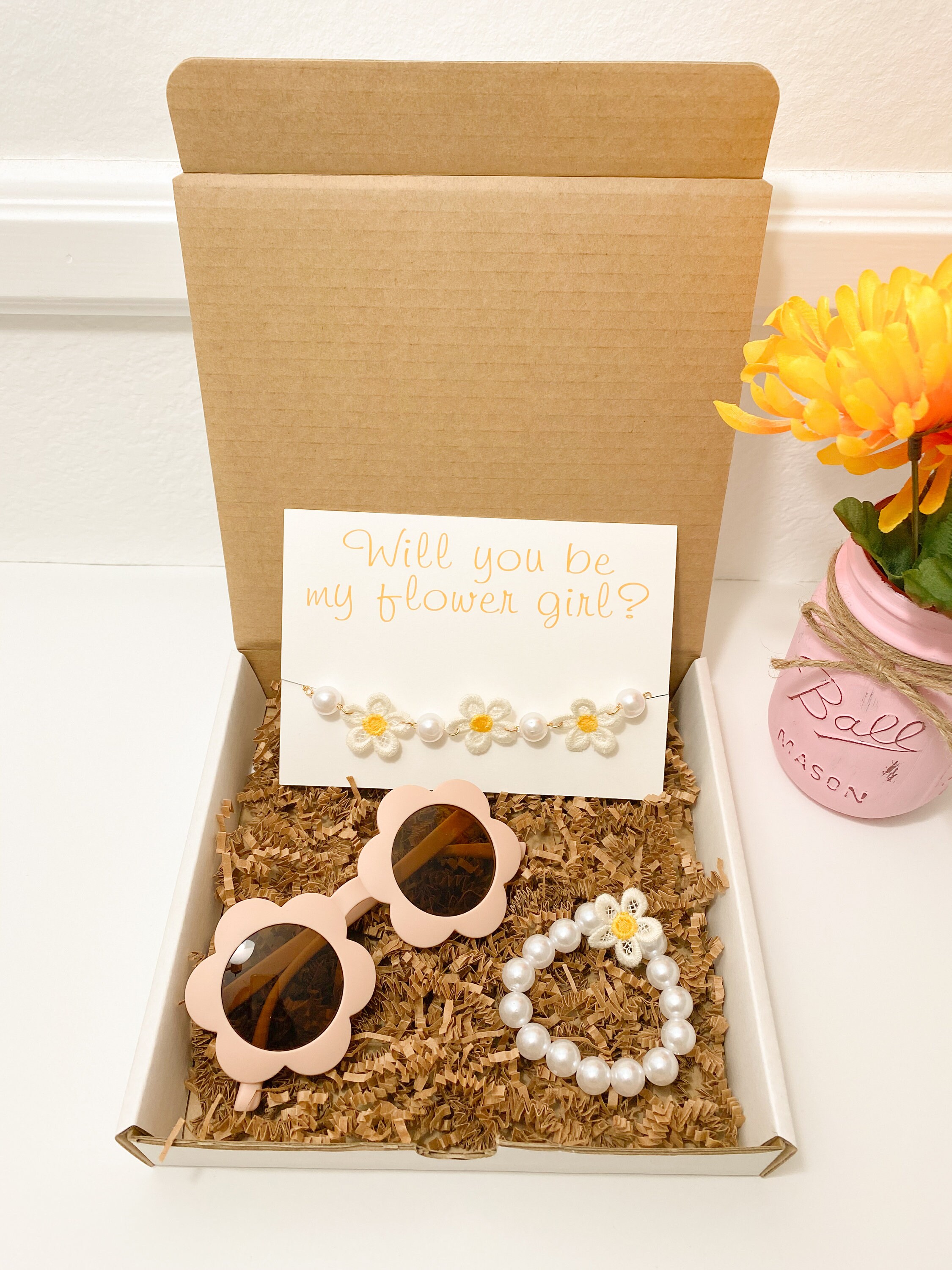 Custom Proposal Box for Wedding Party Flower Girl Gift Box - Etsy