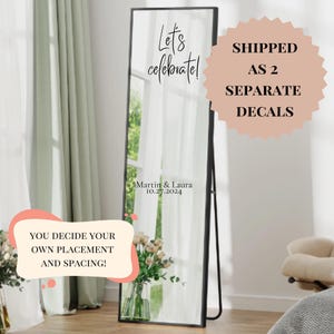 Lets Celebrate Wedding Mirror Decal Wedding Reception Mirror Sign ...