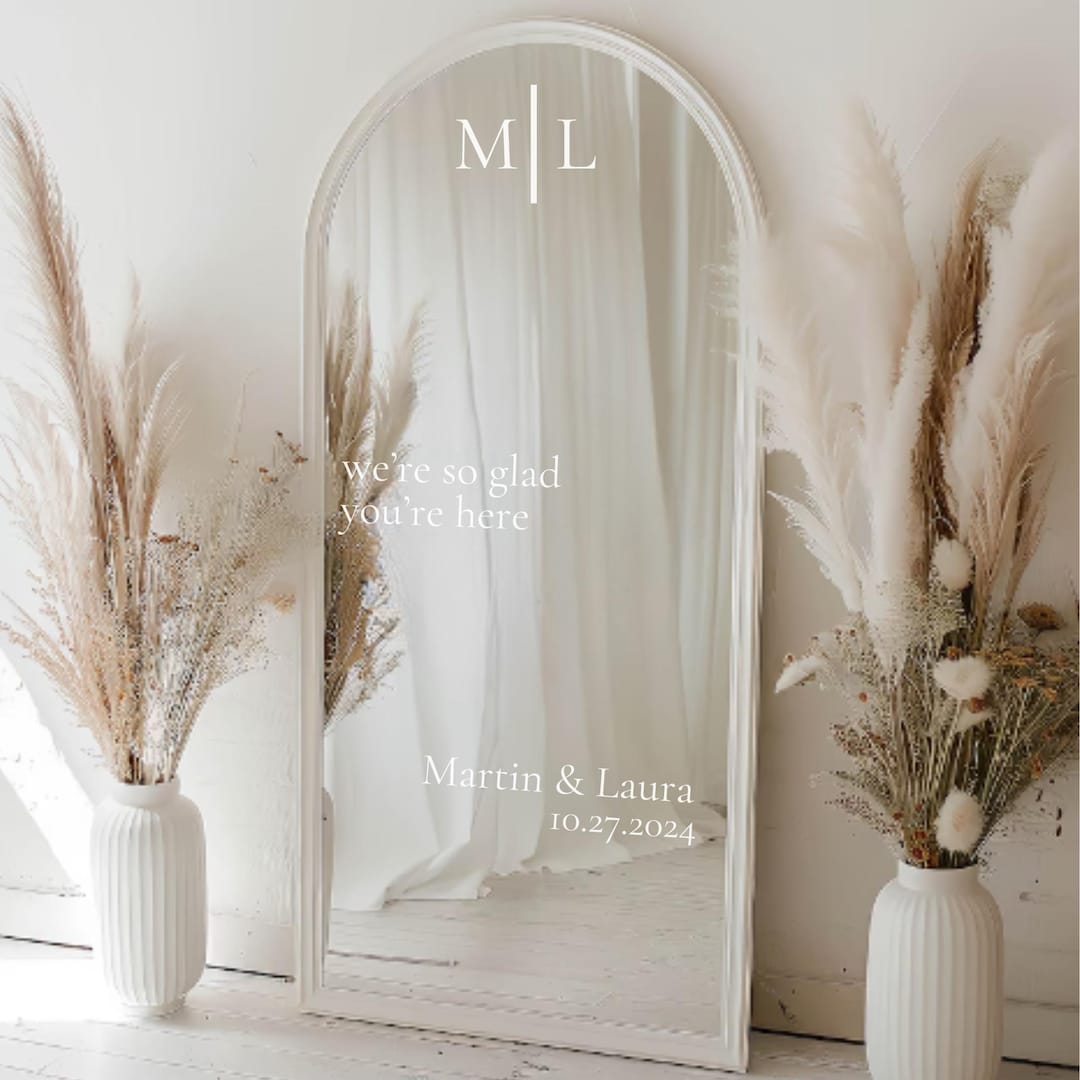 Wedding Mirror Decal Wedding Welcome Sign Decals Welcome to Our Wedding ...