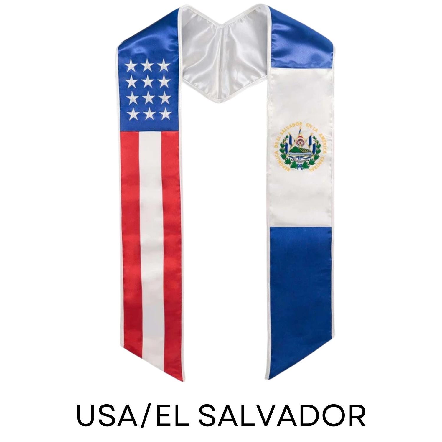 Custom Nation/country Flag Graduation Stoles/sash Mexican Salvadoran ...