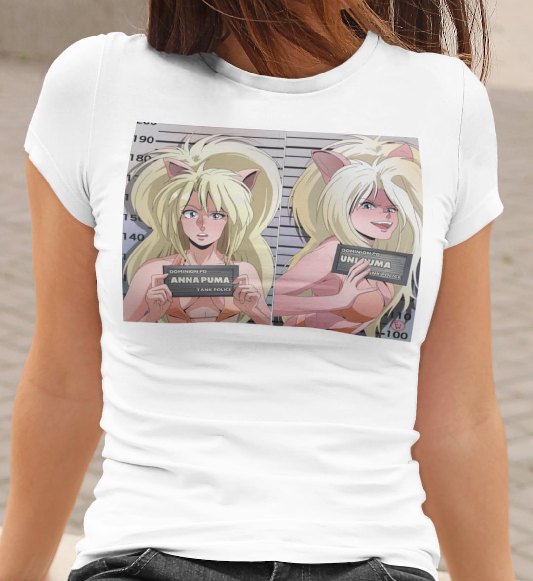 Dominion Tank Police Anime Puma Sisters Mug Shot Graphic T-shirt - Etsy