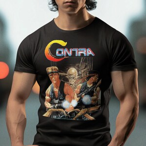 Contra NES Graphic Tee Retro Gaming Shirt 80s Video Game Apparel ...
