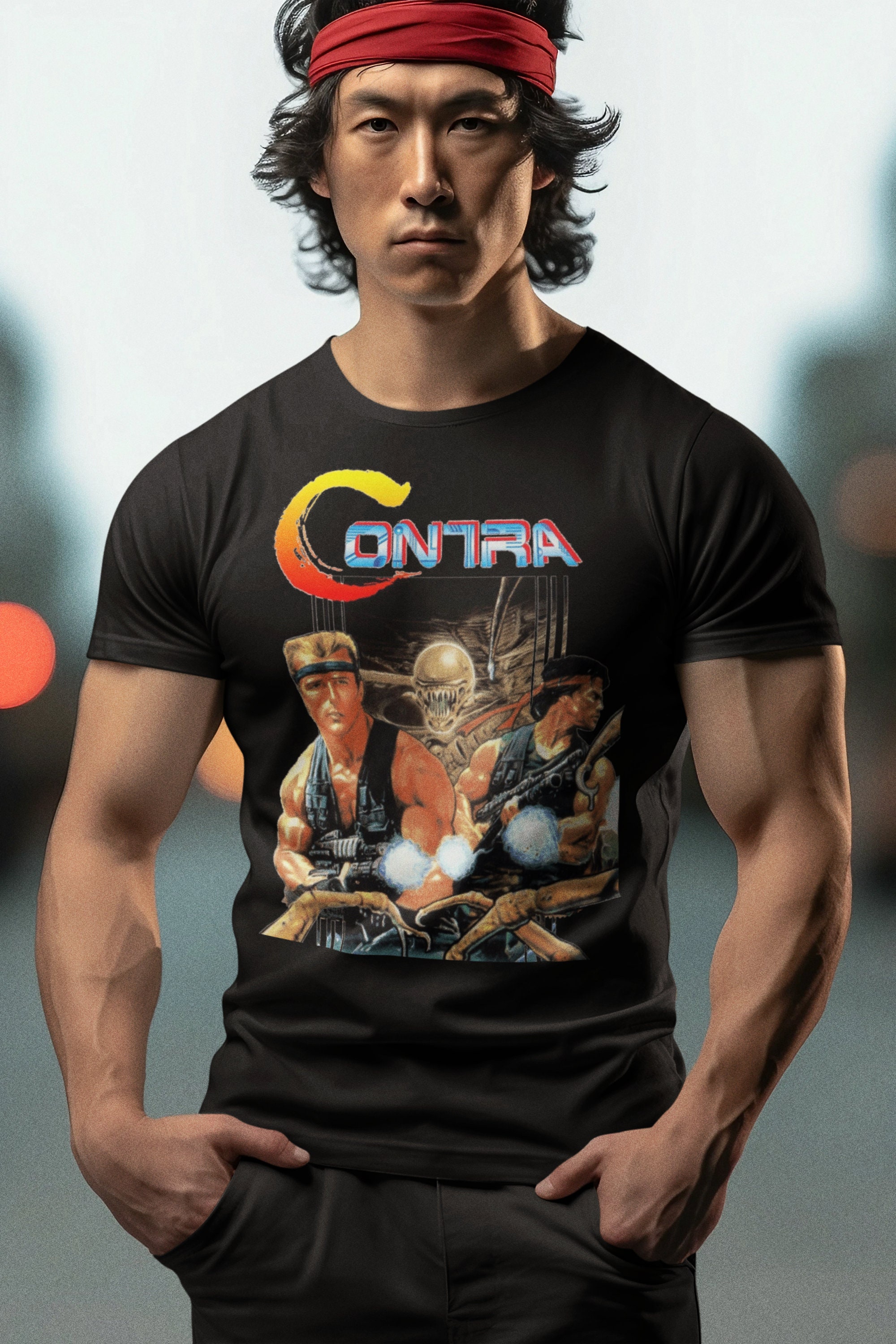 Contra NES Graphic Tee Retro Gaming Shirt 80s Video Game Apparel ...