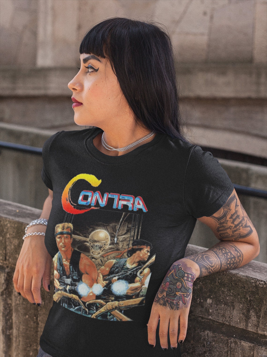 Contra NES Graphic Tee Retro Gaming Shirt 80s Video Game Apparel ...