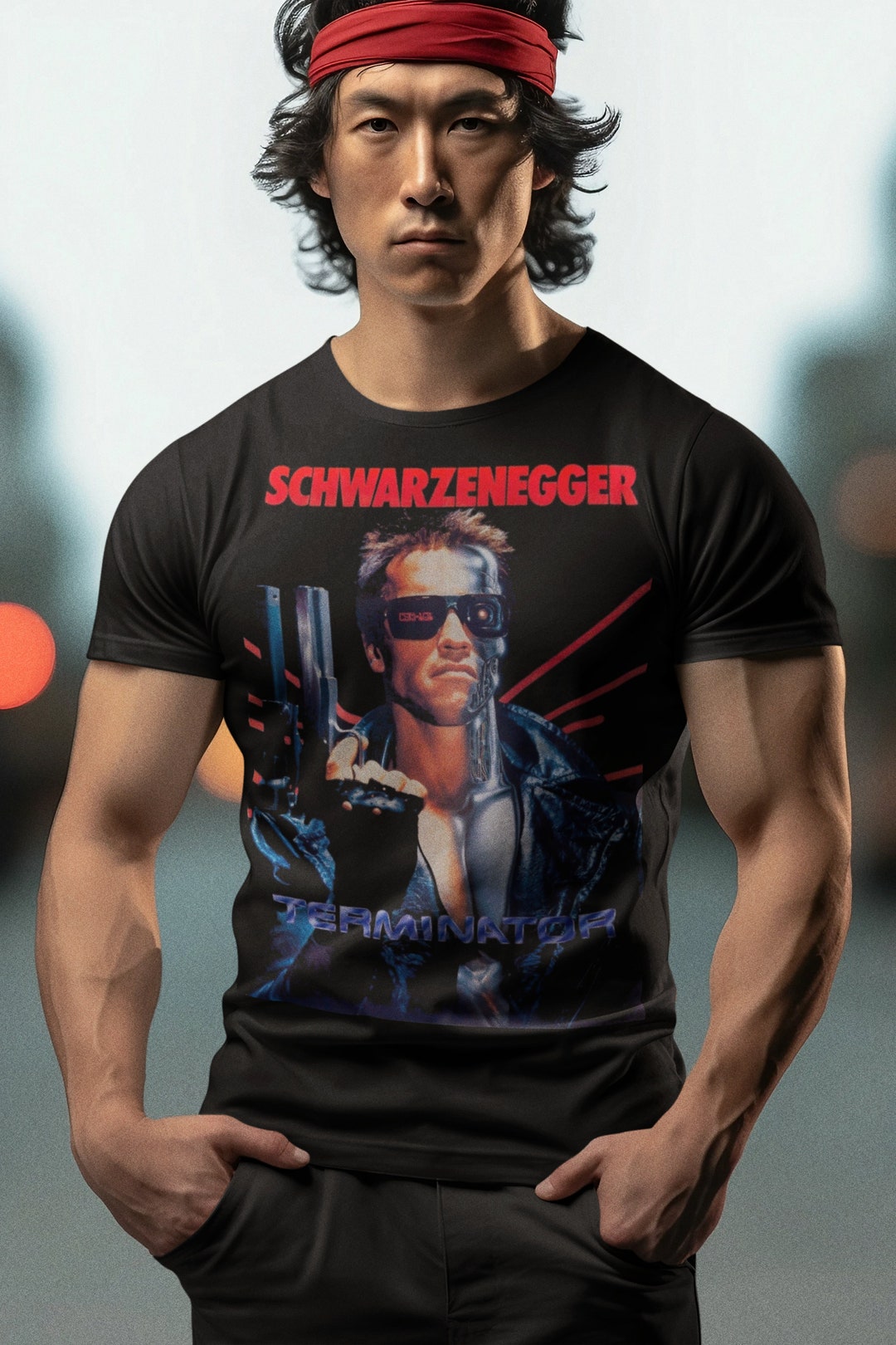 The Terminator Arnold Schwarzenegger 90's Retro Graphic Tee - Etsy