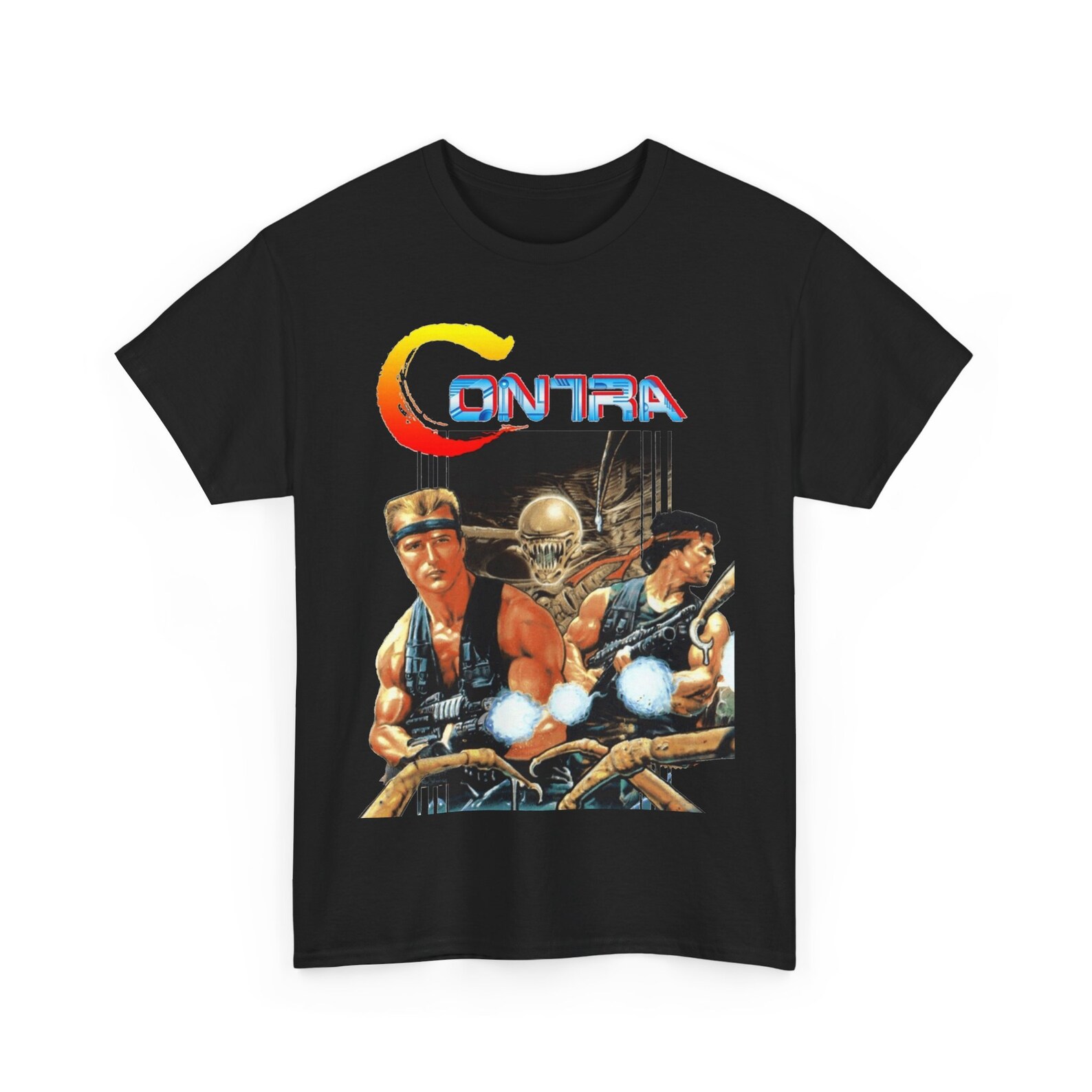 Contra NES Graphic Tee Retro Gaming Shirt 80s Video Game Apparel ...