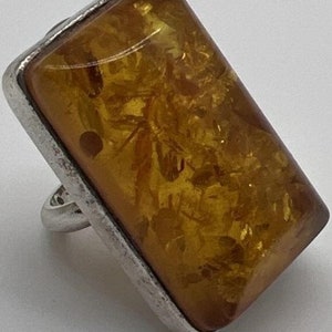 Sterling Silver Amber Bracelet & Ring Set Large Amber Pieces. - Etsy