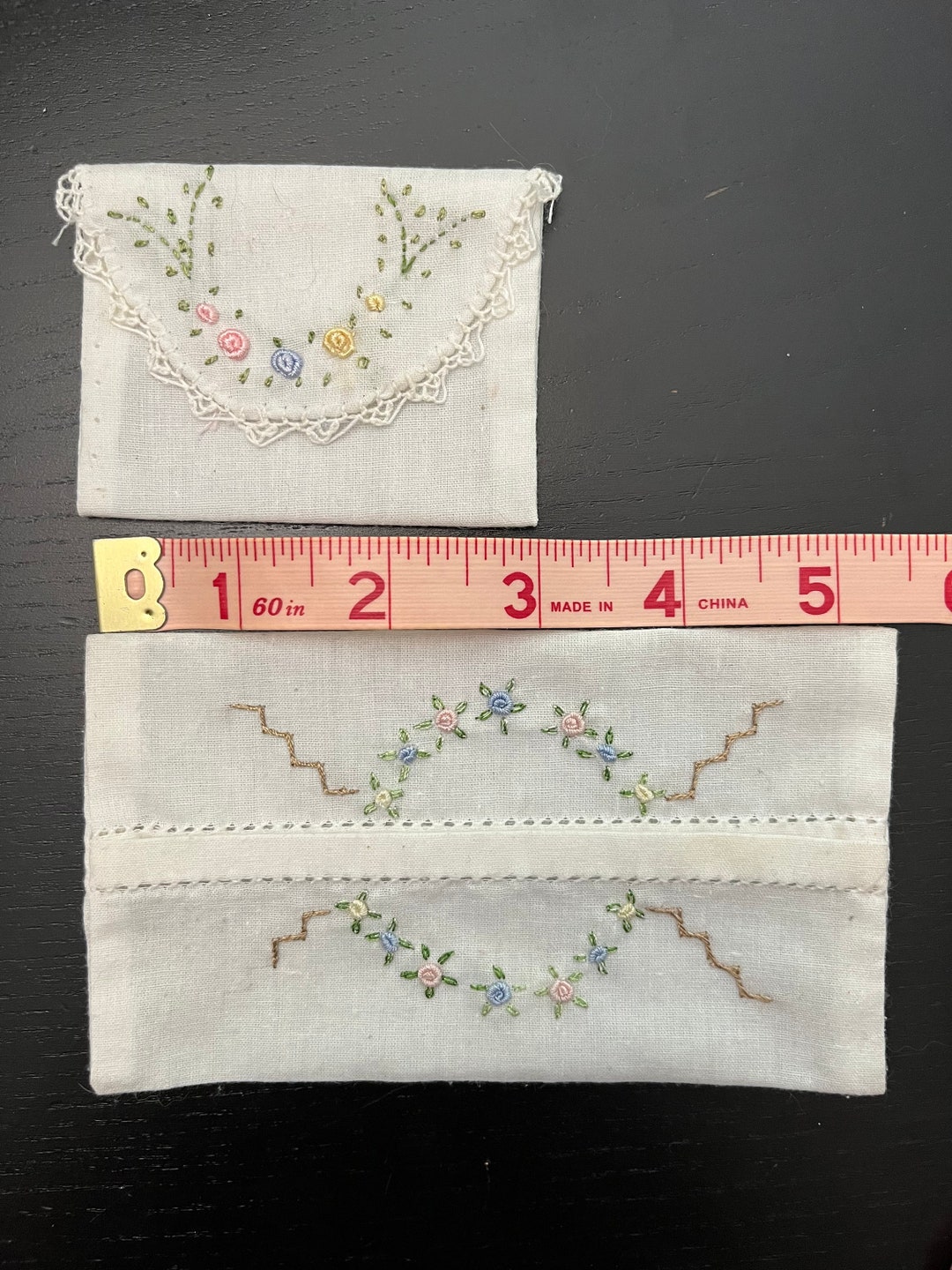 Vintage Embroidered Pouches for Tissue, Jewelry, Etc., a Pair - Etsy