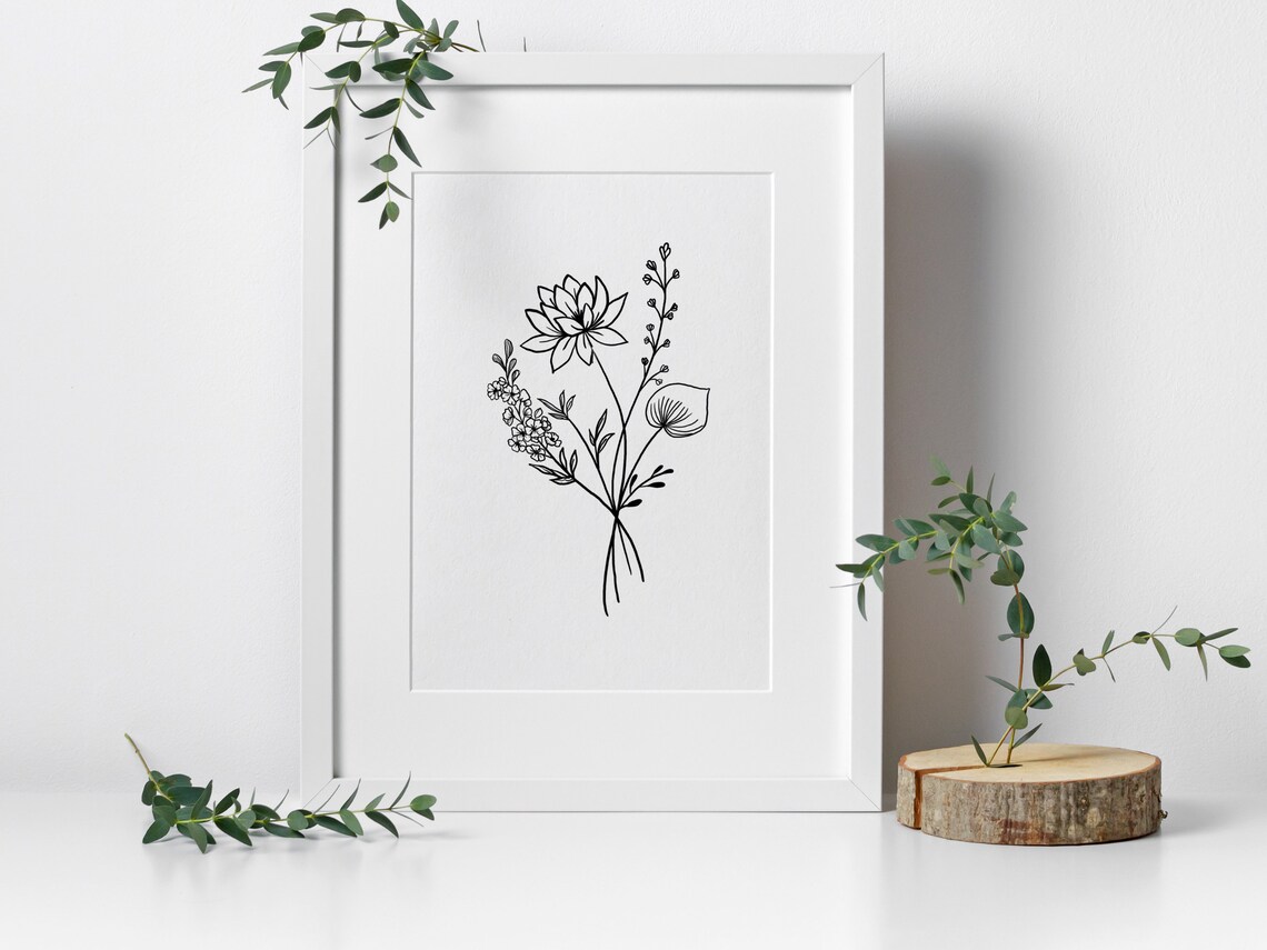 Birth Month Flower Bouquet, Water Lily Svg, Floral Svg,birth Month ...