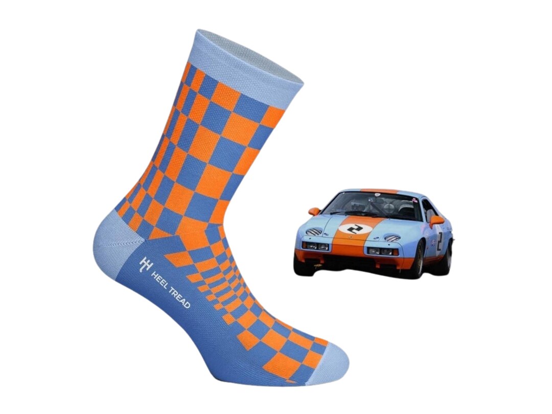 Porsche Car Socks, 928 GT Pasha Socks - Gulf Blue & Orange, Racing Gift ...