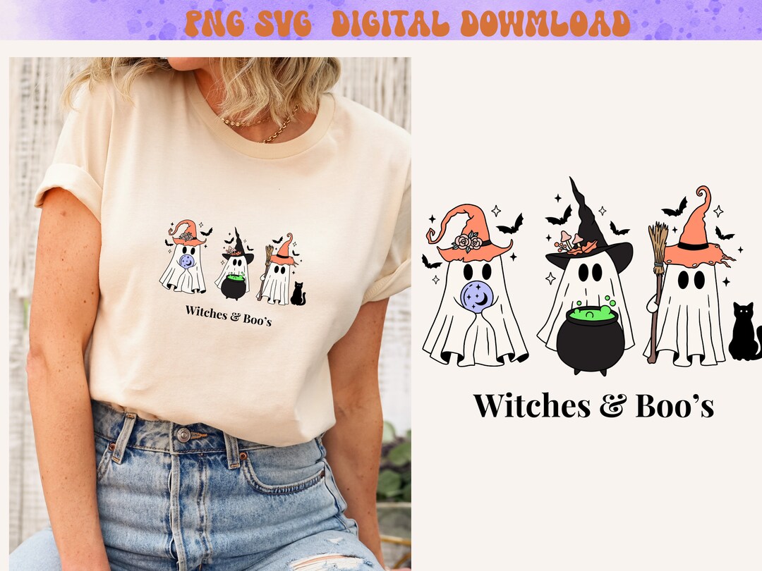 Retro Ghost Trio Png Svg, Retro Ghost PNG, Spooky Cat Png, Ghost Clip ...