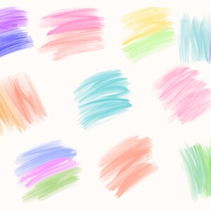 Rainbow Brush Strokes Clipart, Rainbow Png, Set of 10 PNG Clip Art ...