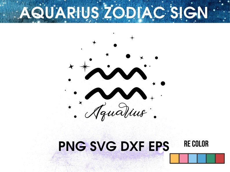 Aquarius SVG, Zodiac Signs SVG, Astrology Sign, Zodiac Symbol Svg ...