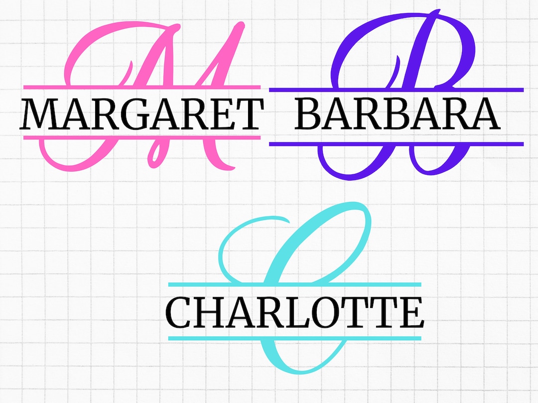 Split Monogram Alphabet SVG, DXF, PNG, Split Monogram Frame Alphabet ...
