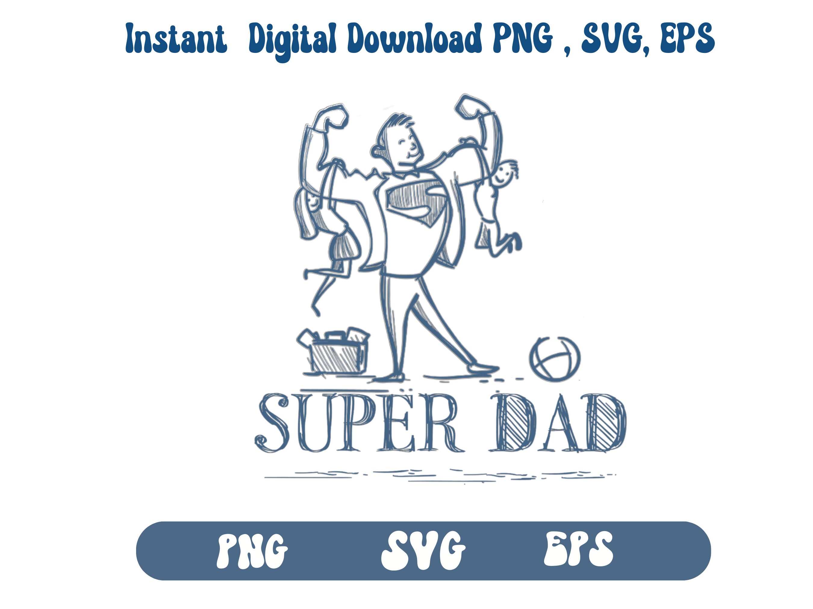 Super Dad Png Father's Day Sublimation Design Downloads - Etsy