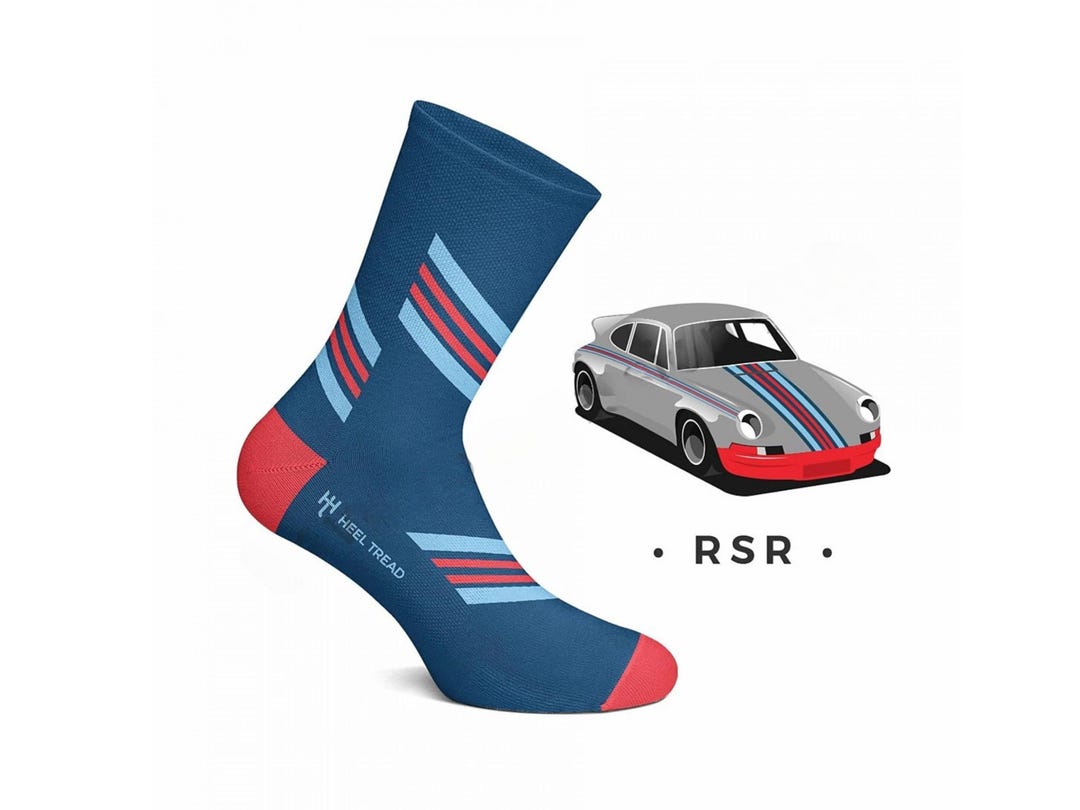 Porsche 911 RSR Socks: Blue & Orange Racing Car Fan Gift - Etsy