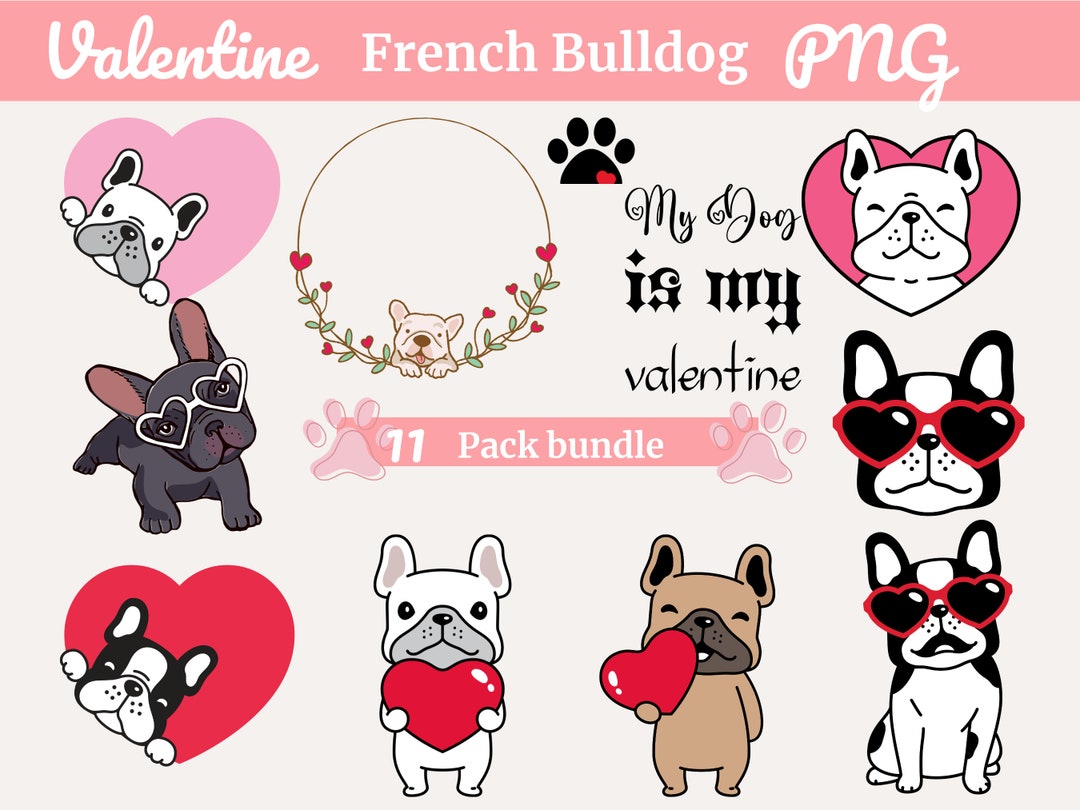 French Bulldog Valentine Png, My Dog is My Valentines Png, Candy Hearts ...