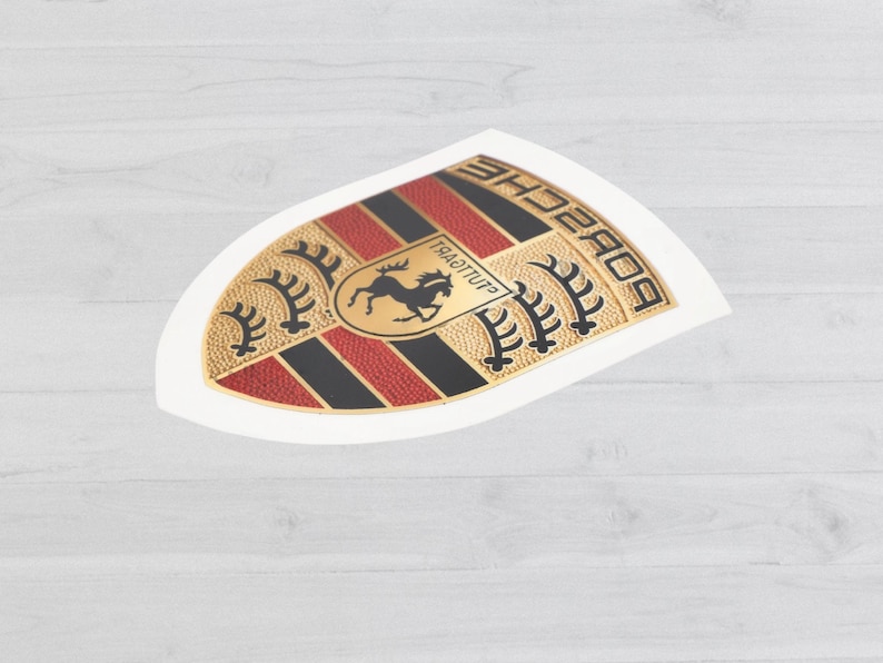 Porsche Crest Sticker: Self-adhesive Car Emblem Decal (6.5 X 5 Cm) - Etsy