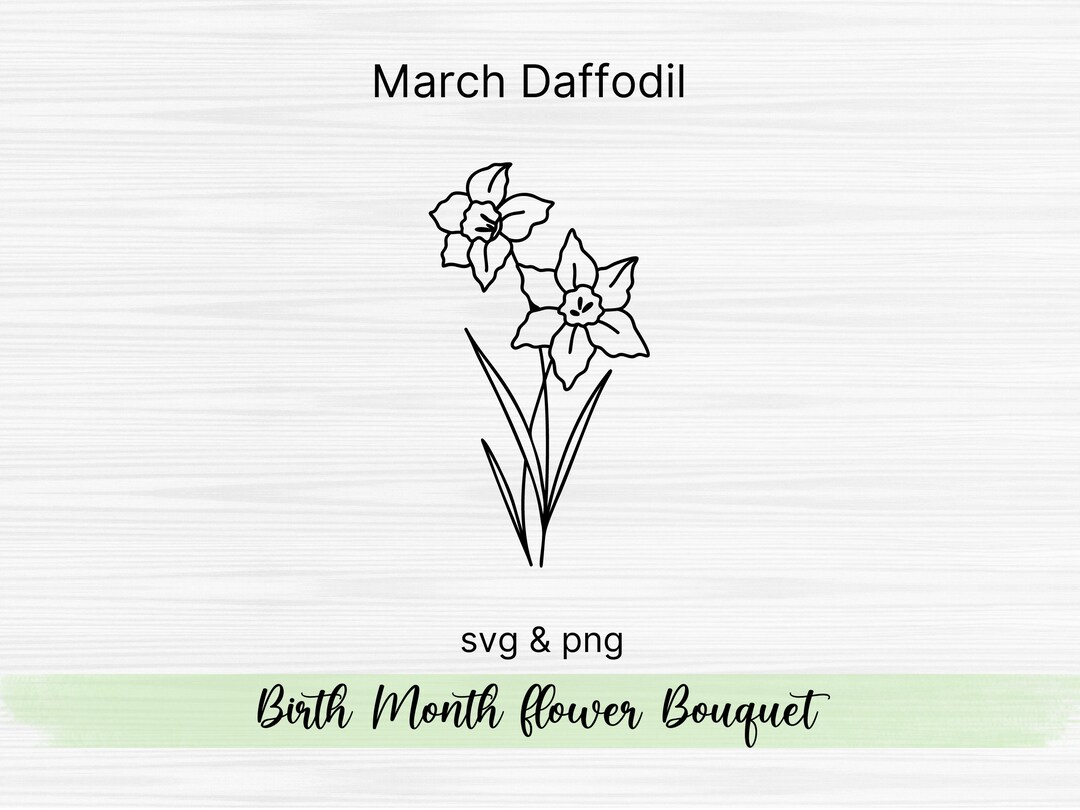 Birth Month Flower March Svg, Daffodil Svg, Floral Svg,birth Month ...