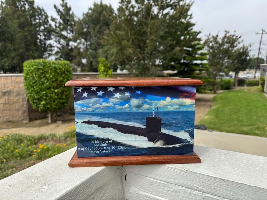 US Navy Submarine Cremation Urn: Personalized Wooden Veteran Urn - Etsy