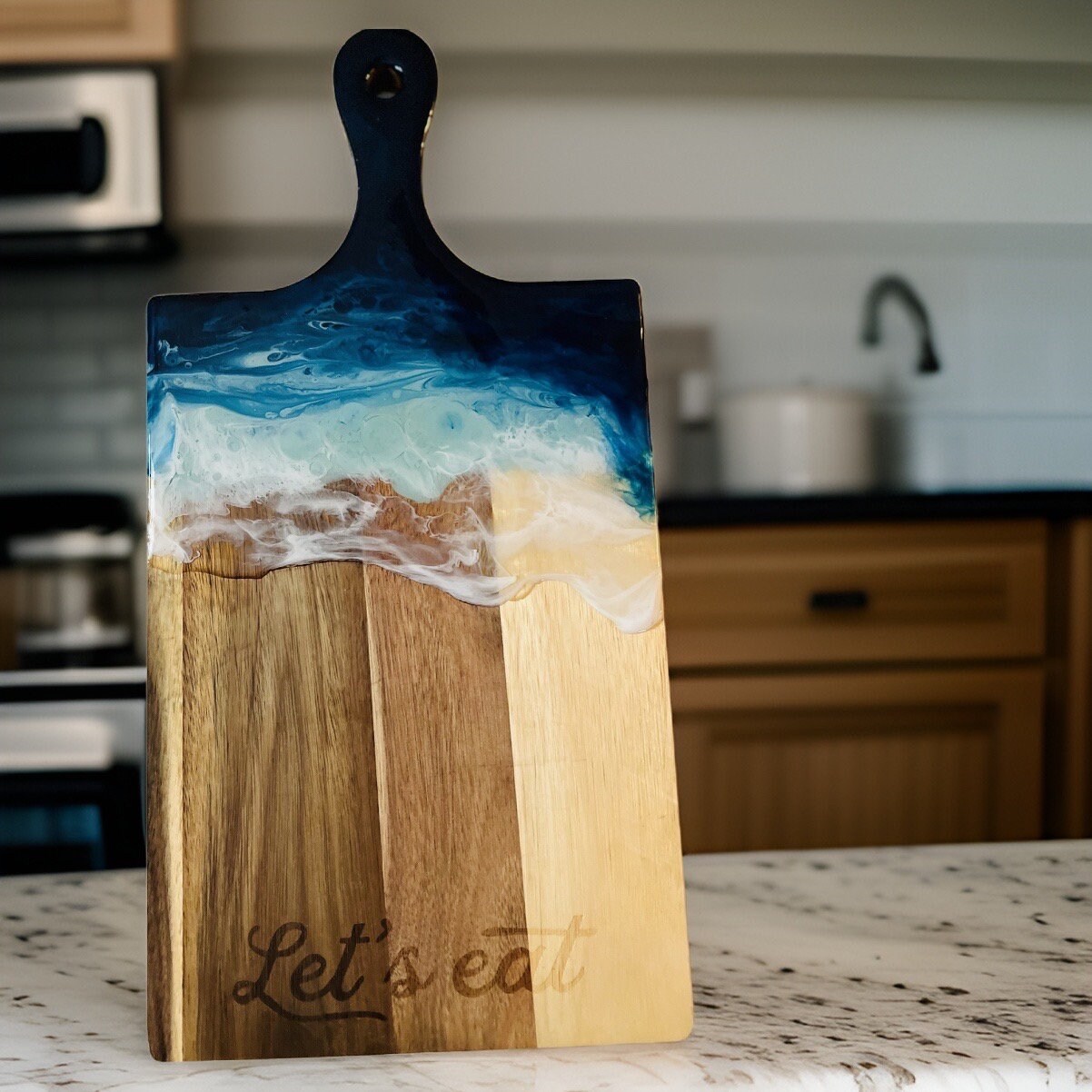 Medium Ocean Waves Cheese and Charcuterie Board With Lets Eat Acacia ...