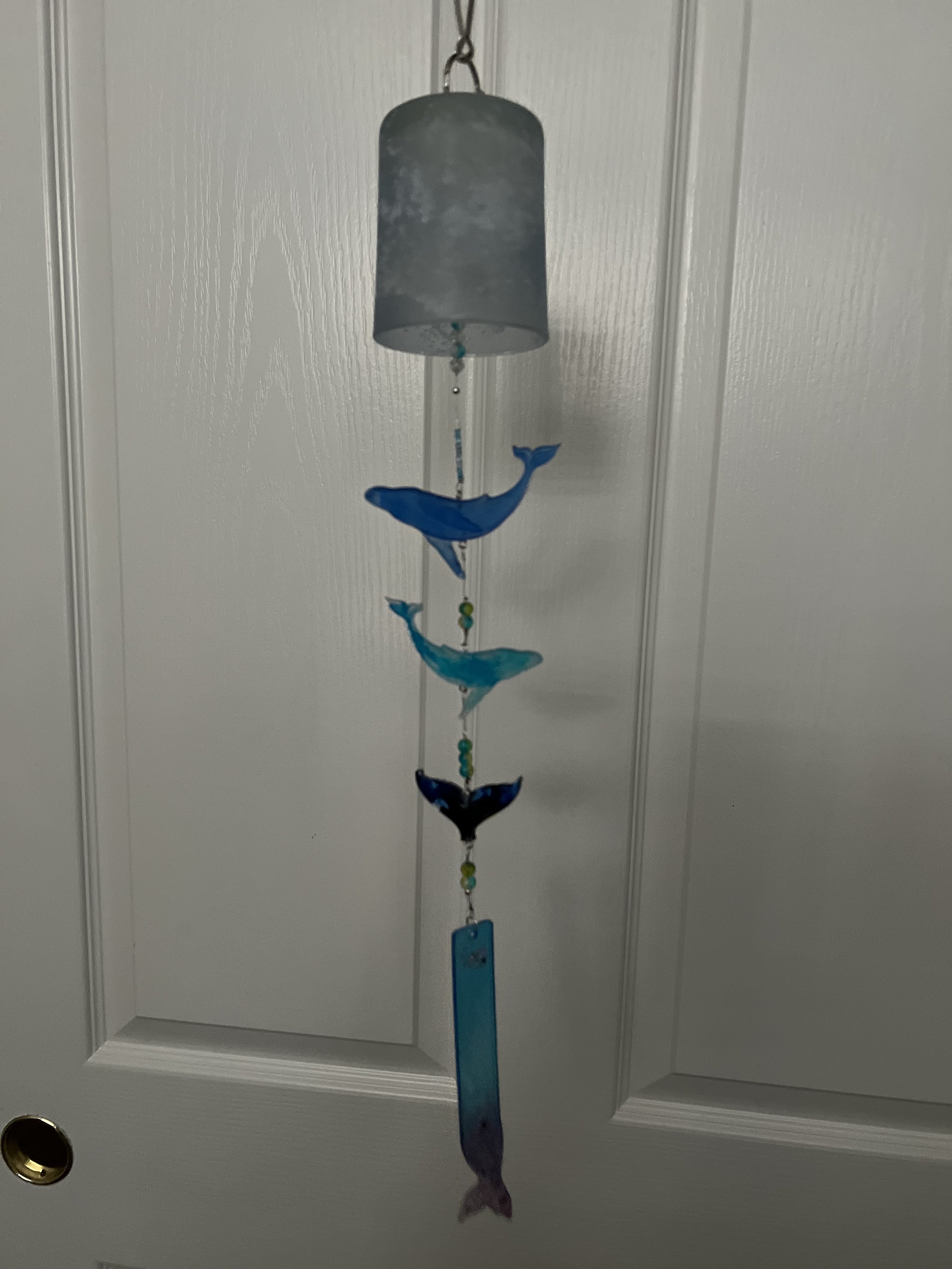 Whales & Tails Bell Pretty Blue Hanging Wind Chime Beach Decor - Etsy