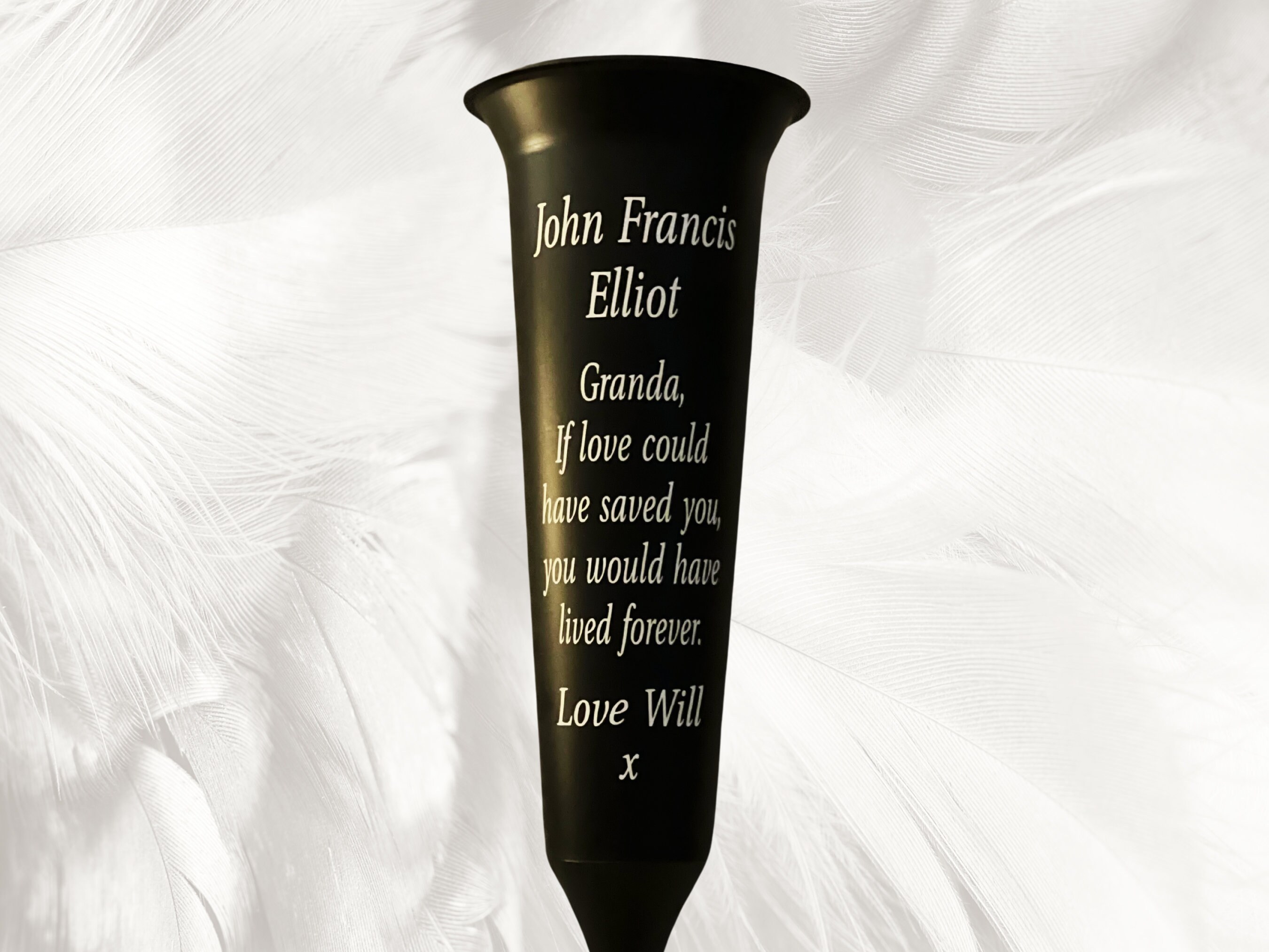Personalized Grave Vase, Memorial Flower Holder, Sympathy Gift ...
