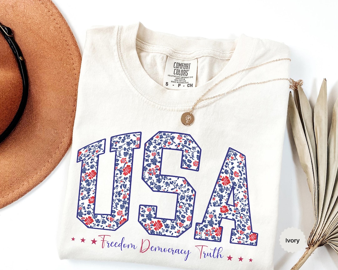 Patriotic Subtle FDT USA Tee, Comfort Colors® Freedom Democracy Truth ...