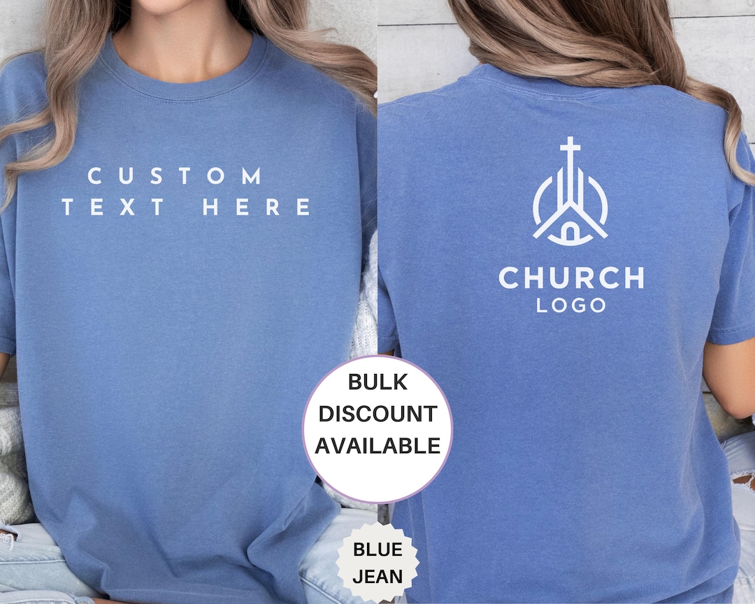 Custom Baptism Shirt With Church Logo Comfort Colors® Custom Text ...