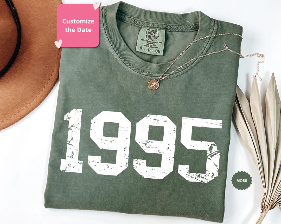 Custom Year Shirt 1995 Shirt Comfort Colors 1995 Tshirt 1995 T-shirt ...