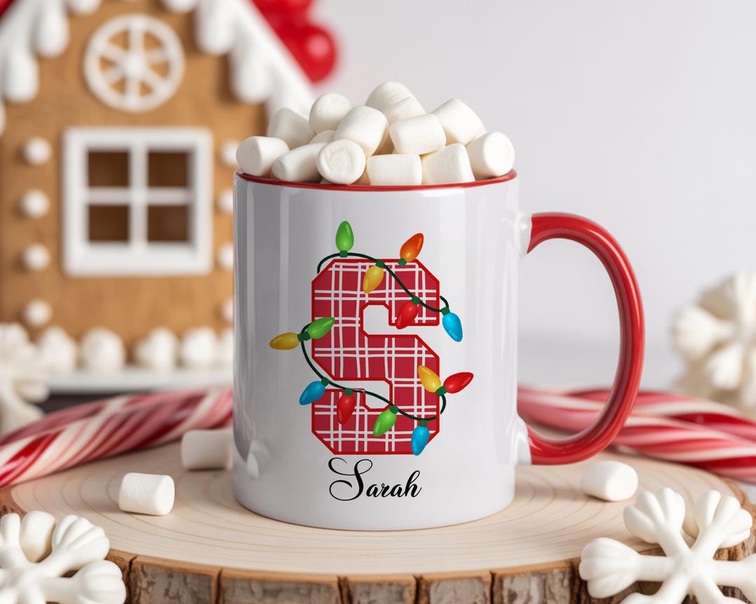 Custom Family Fhristmas Mug, Monogrammed Mug Christmas Coffee Cup ...