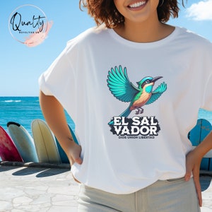 El Salvador Torogoz Flying Graphic Tshirt Unique Design With Patriotic ...