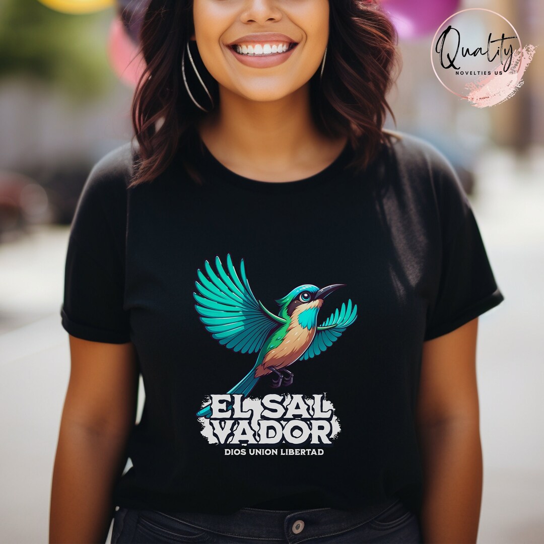 El Salvador Torogoz Flying Graphic Tshirt Unique Design With Patriotic ...